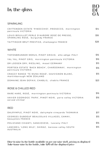 Menu – The Bodega